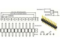 1×2 Pin Header, 4.0mm Pins – Modtronix